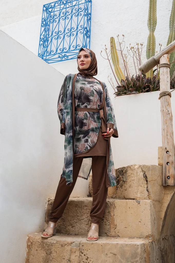 Brown Veiled Woman Burkini - Maia | MAYA SQUARE